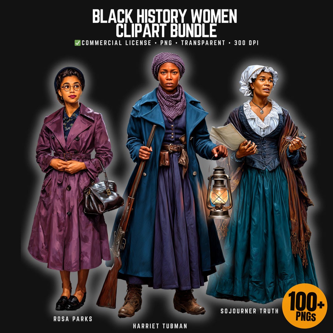 Watercolor Black History Woman Clipart: Afro American History (digital ...