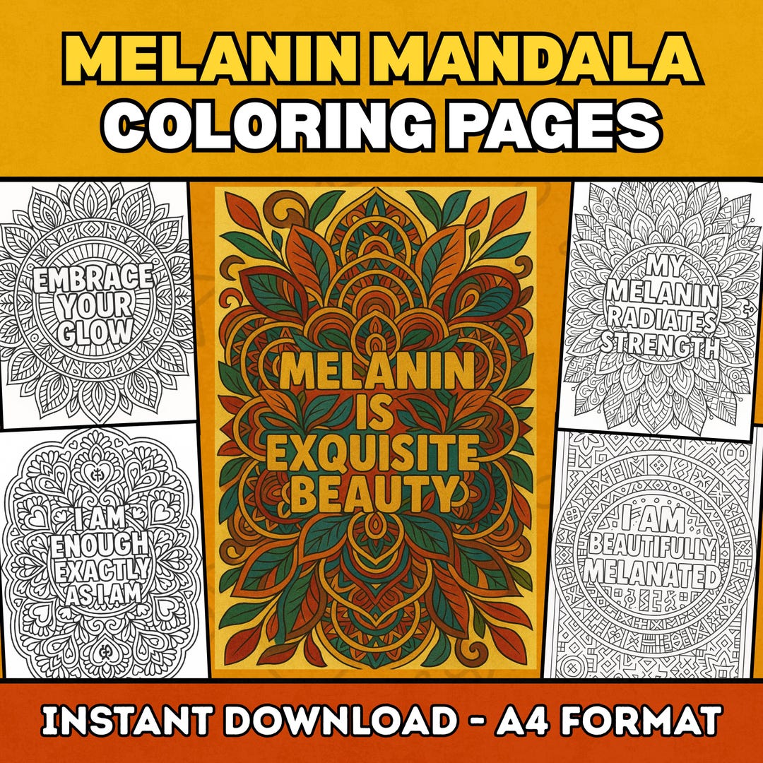 Melanin Magic Quotes Mandala Coloring Pages, Black Girls Coloring ...