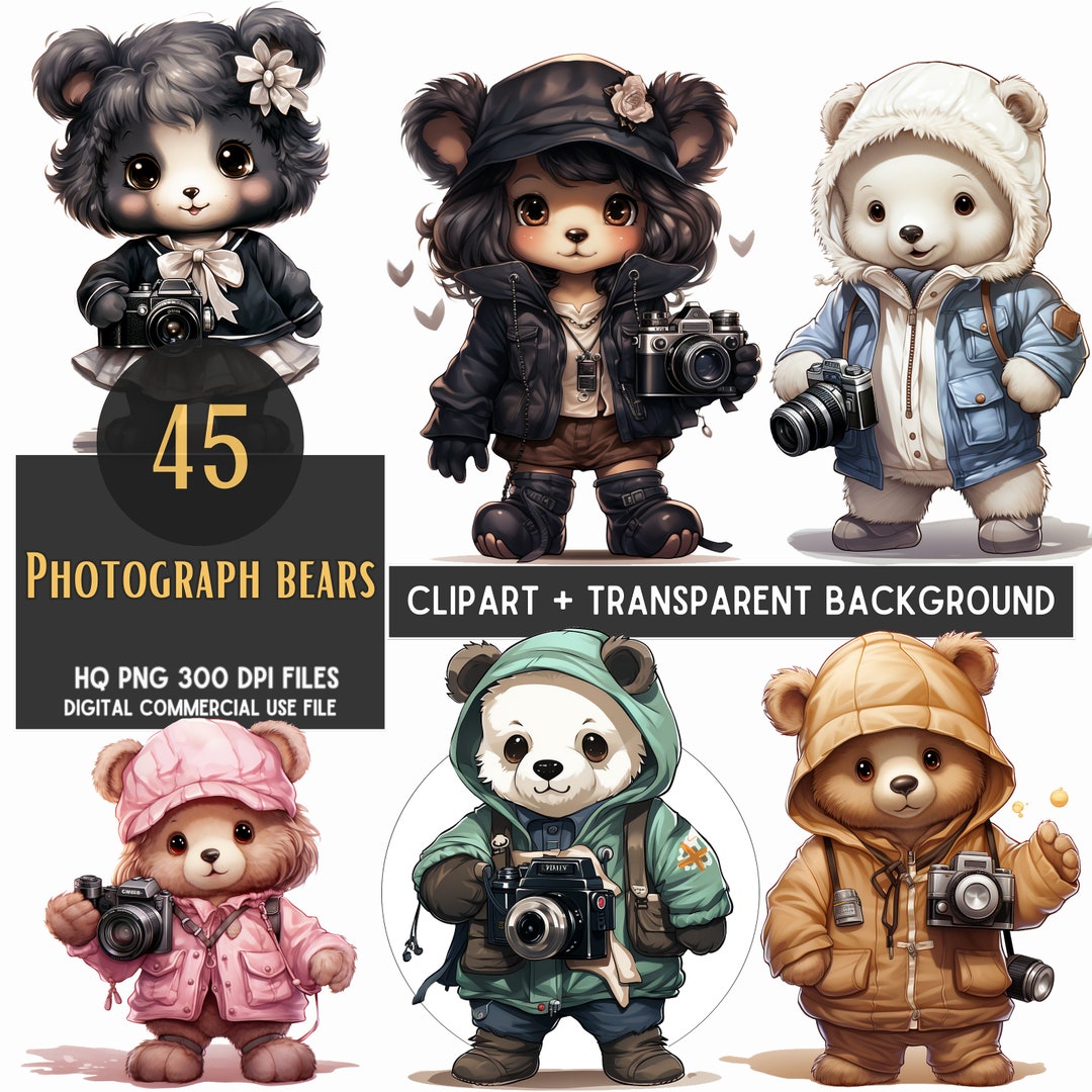 45 Teddy Bear Photographer Png, Png Files, Photograph Clipart, Digital ...