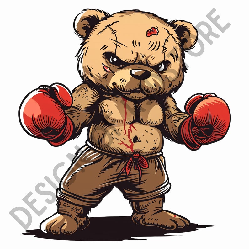 Boxing Teddy Bear Clipart, Boxing Designs, Png File, Fighter, Sports ...
