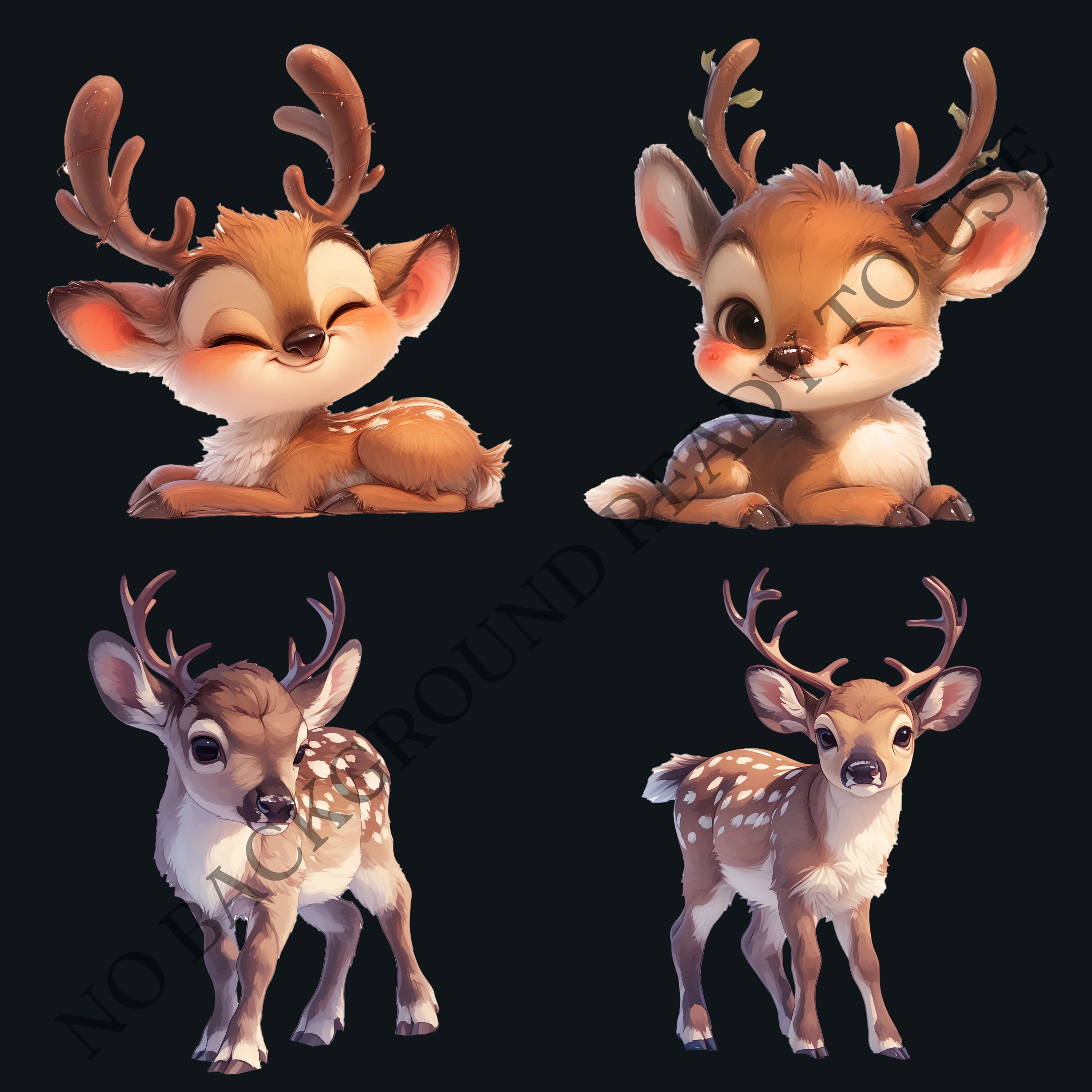 Fantasy Reindeer Png, Digital Download, Clipart Bundle, Enchanted ...