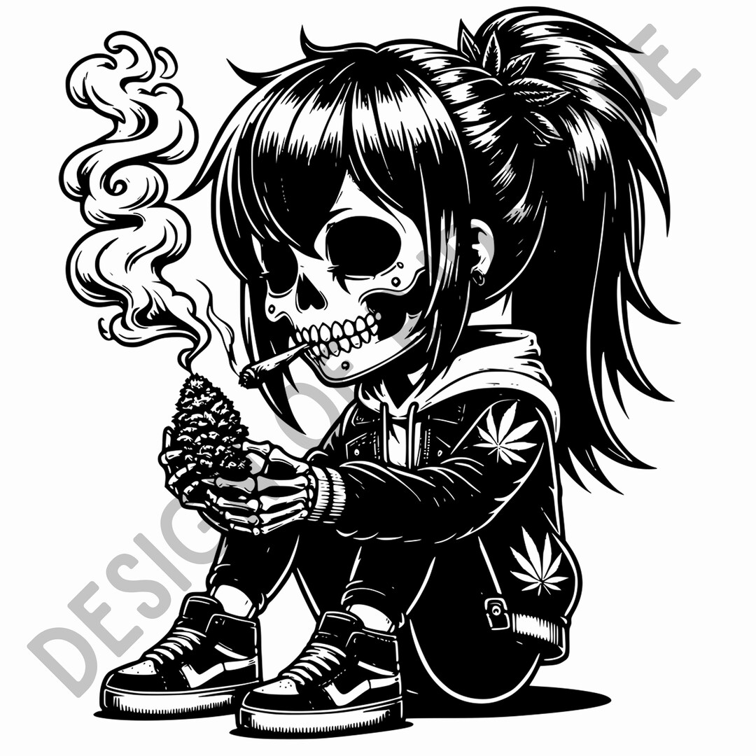 Stoner Girl Cannabis Clipart, Weed SVG, Transparent PNG - Etsy