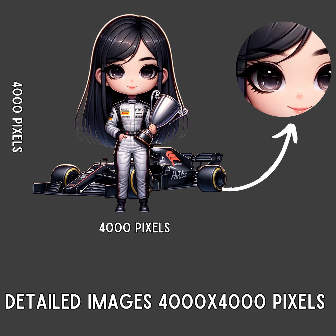 Formula 1 Racing Girls Chibi Clipart Bundle (digital Download) - Etsy