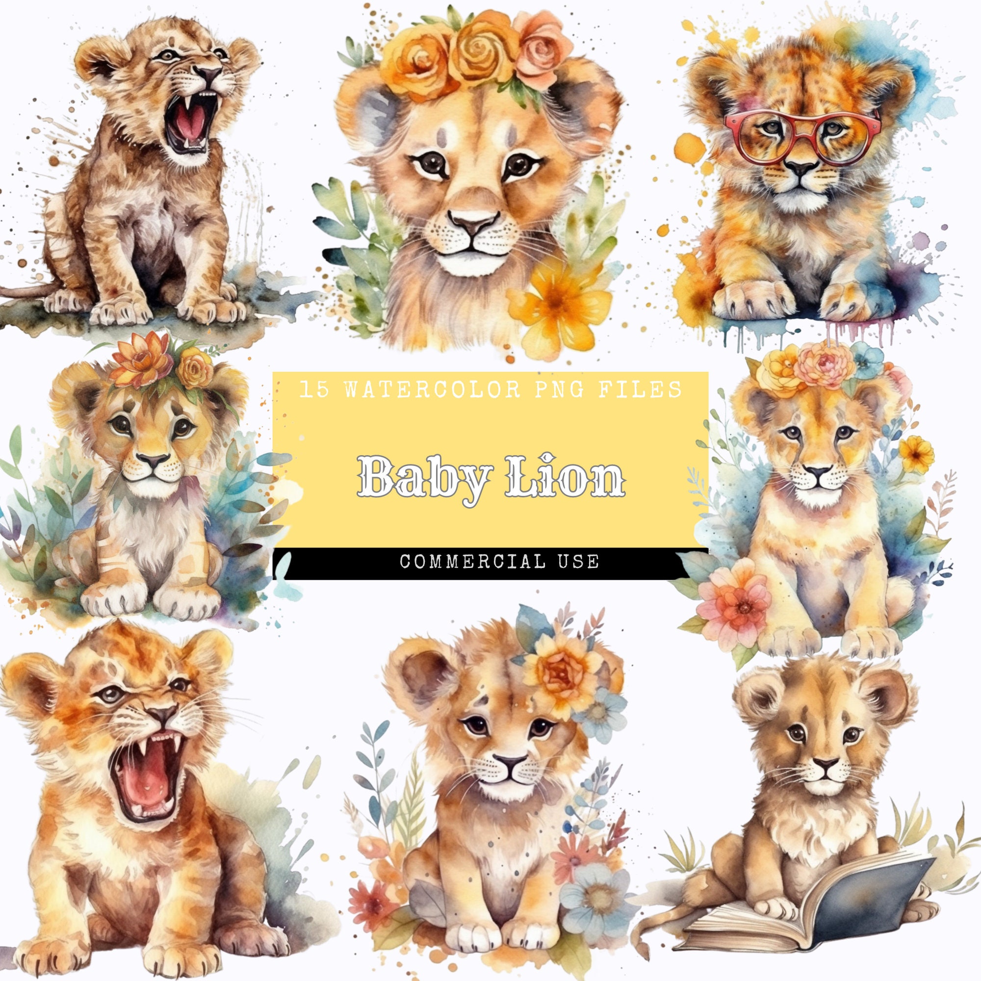 Watercolor Baby Lion Clipart, Safari Animal, Baby Animals, Cute Animals ...
