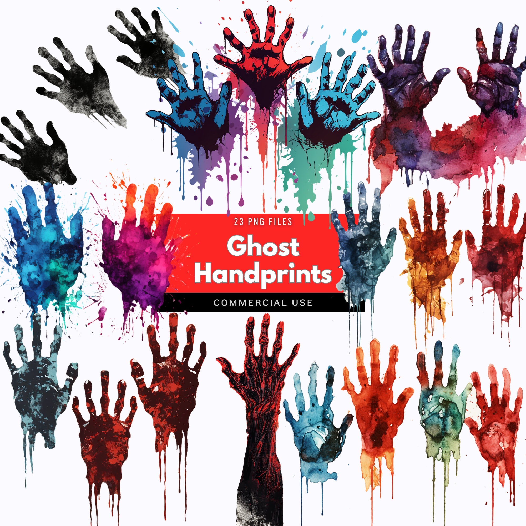 23 Ghost Hand Print Png Horror Png Halloween Png Clipart - Etsy