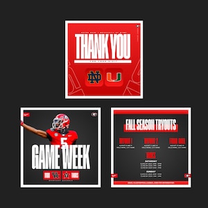 Professional Sports Team Canva Instagram Templates - 11 Graphics ...