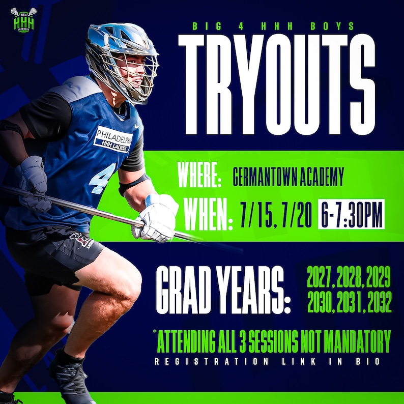 Pro-level Photoshop Sports Social Media Templates Committed, Tryouts ...