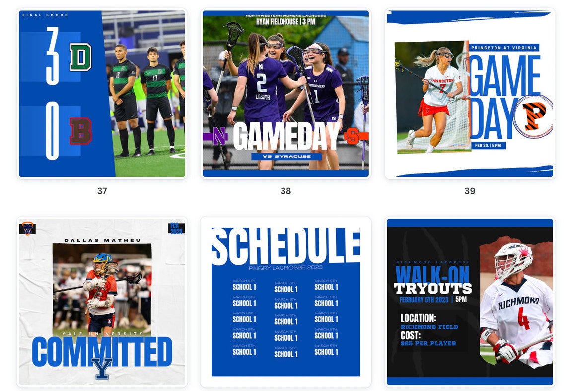 42 Sports Social Media Canva Templates BLUE All of Kesper Design ...
