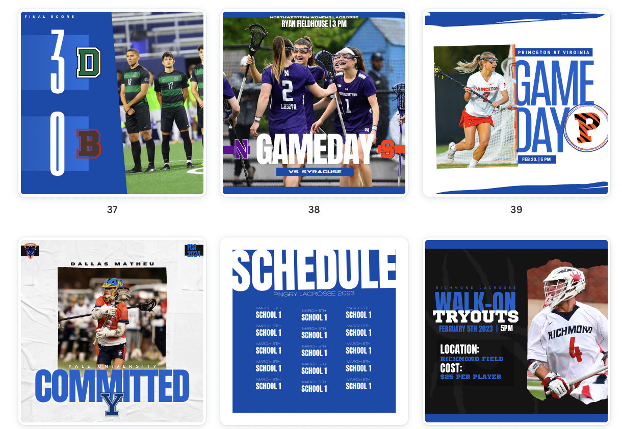 42 Sports Social Media Canva Templates BLUE All of Kesper Design ...