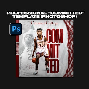 Sports Committed Edit PSD File - Basketball Recruitment - High School ...
