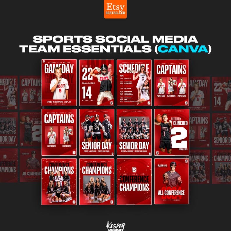 Professional Canva Sports Templates - 12 Customizable Graphics for ...