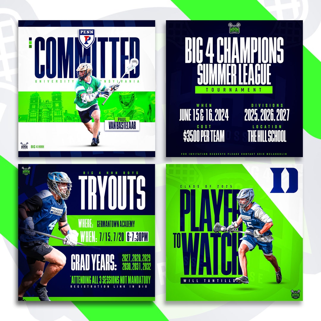Pro-level Photoshop Sports Social Media Templates - Committed, Tryouts ...