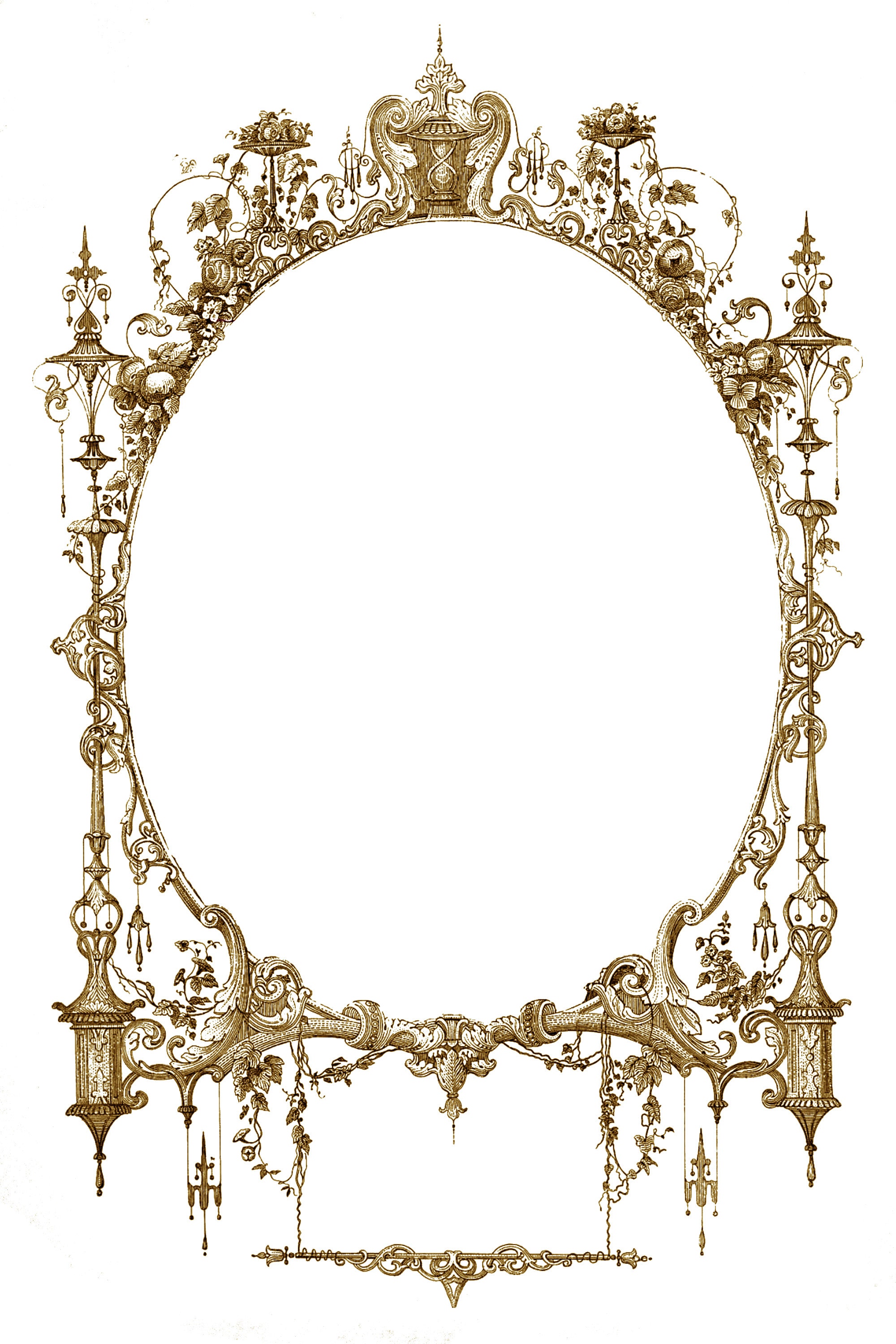 Vintage Victorian Border Printable | Instant Download | PNG Transparent ...