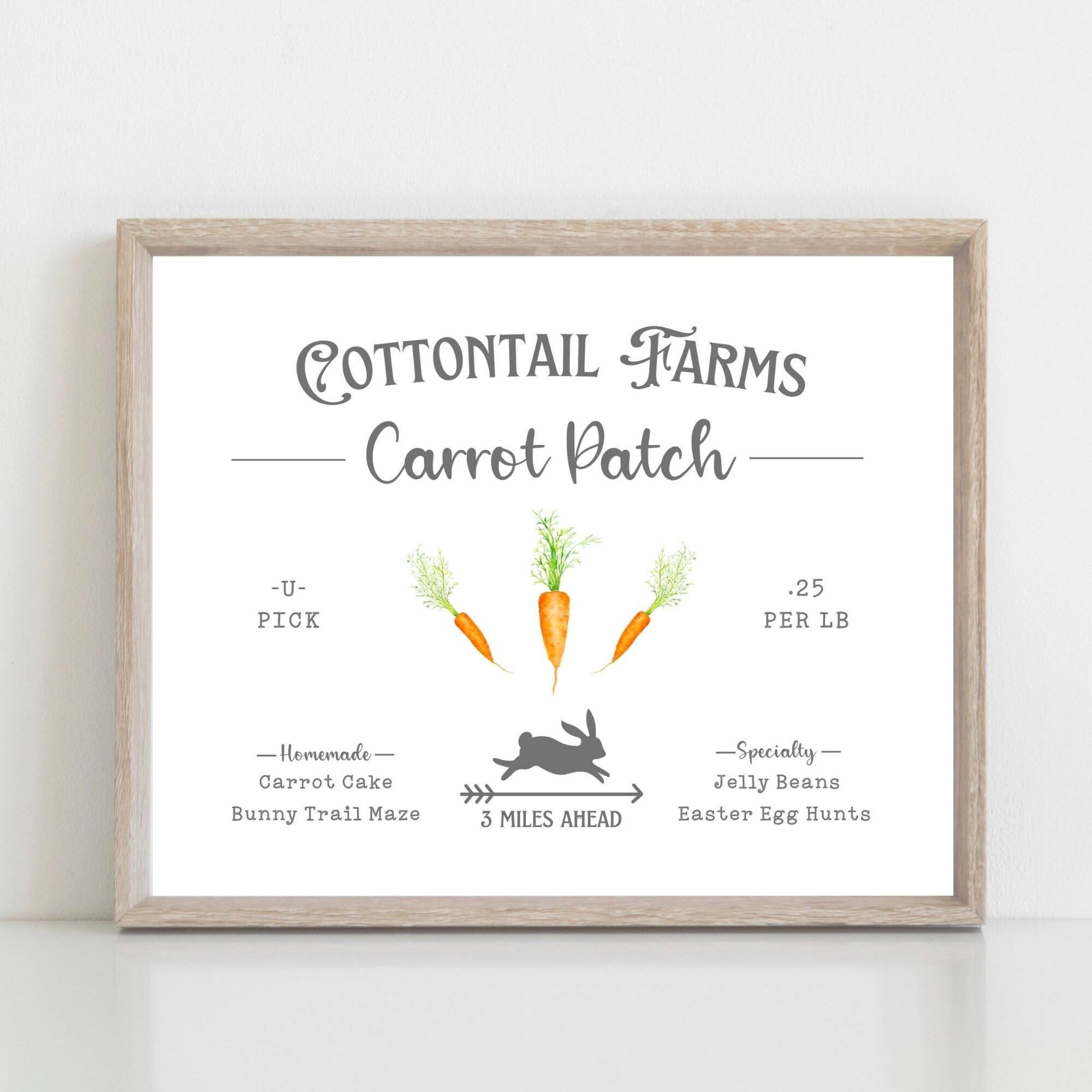 Cottontail Farms Carrot Patch Sign Printable Wall Art, Vintage Easter ...