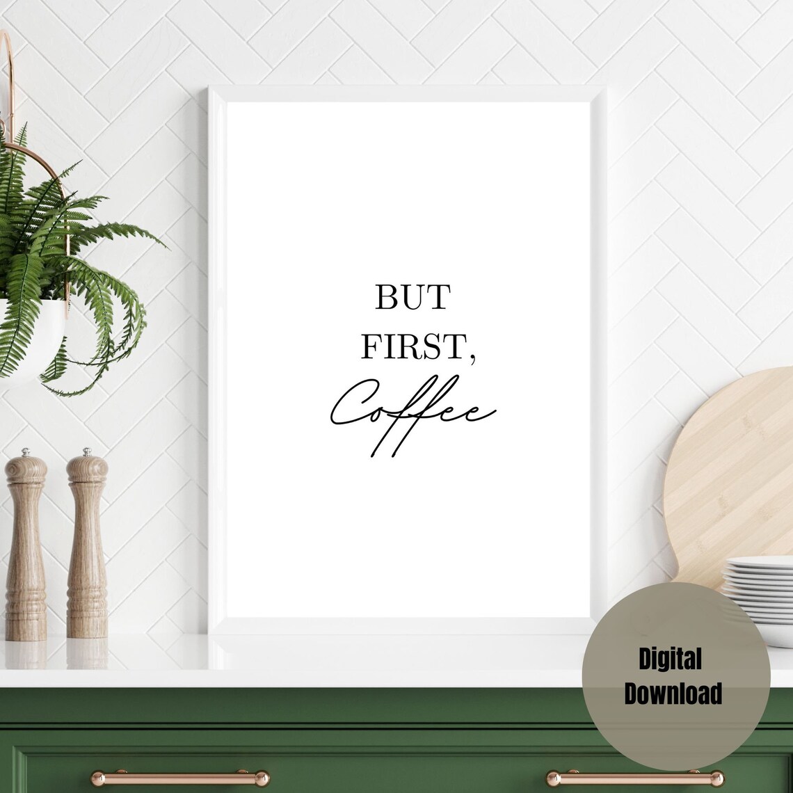 But First Coffee Printable Art, Office Poster, Kitchen Wall Art, Coffee ...