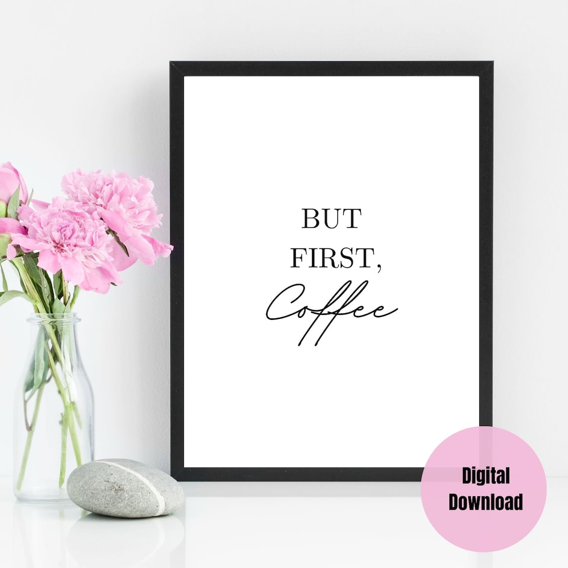 But First Coffee Printable Art, Office Poster, Kitchen Wall Art, Coffee ...