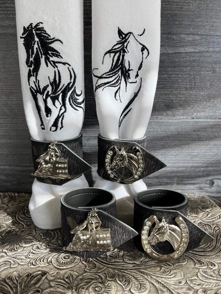 Rodeo Champs Western Cowhide Napkin Rings - Etsy