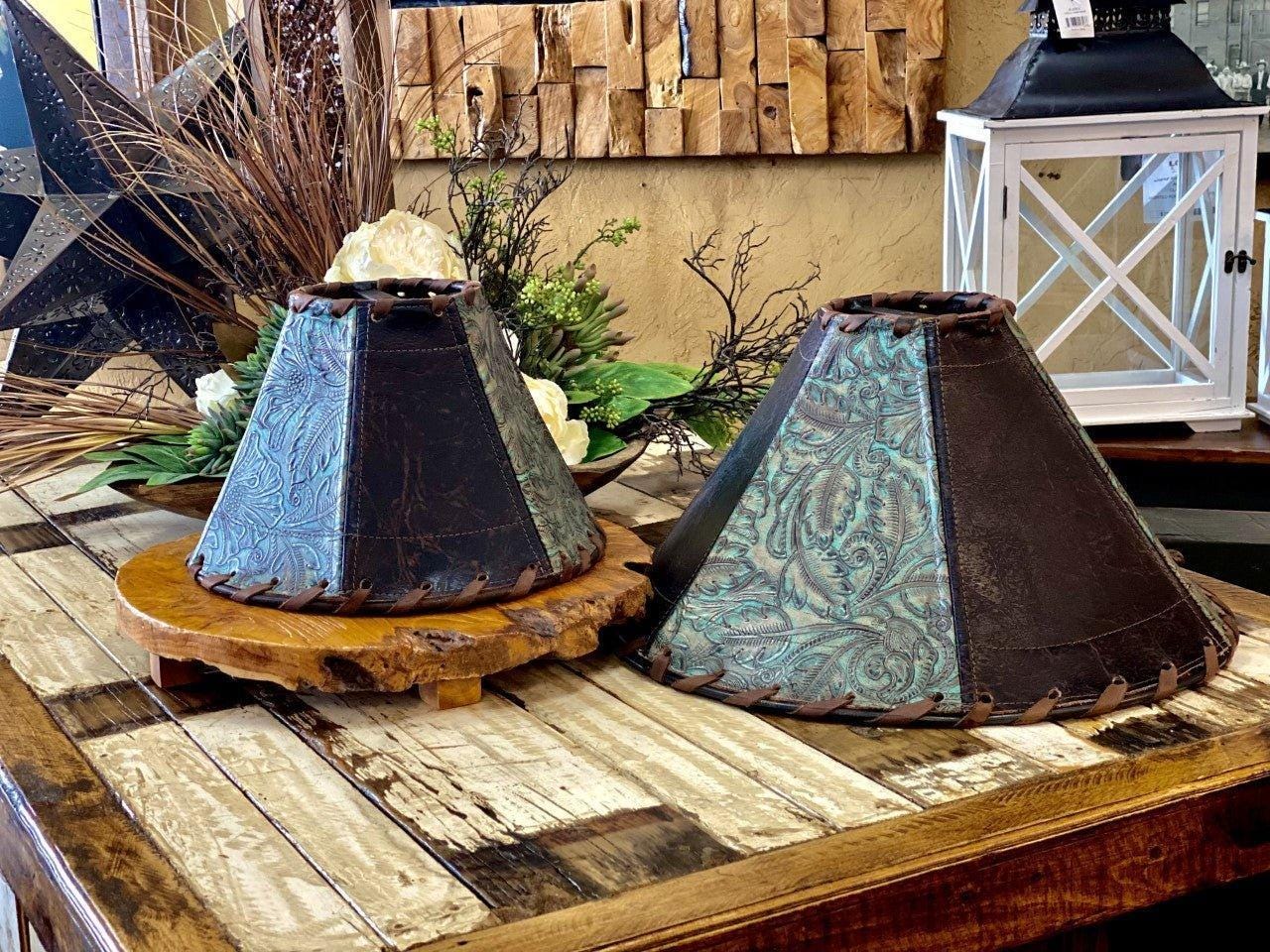 Embossed Leather Lamp Shades - Etsy
