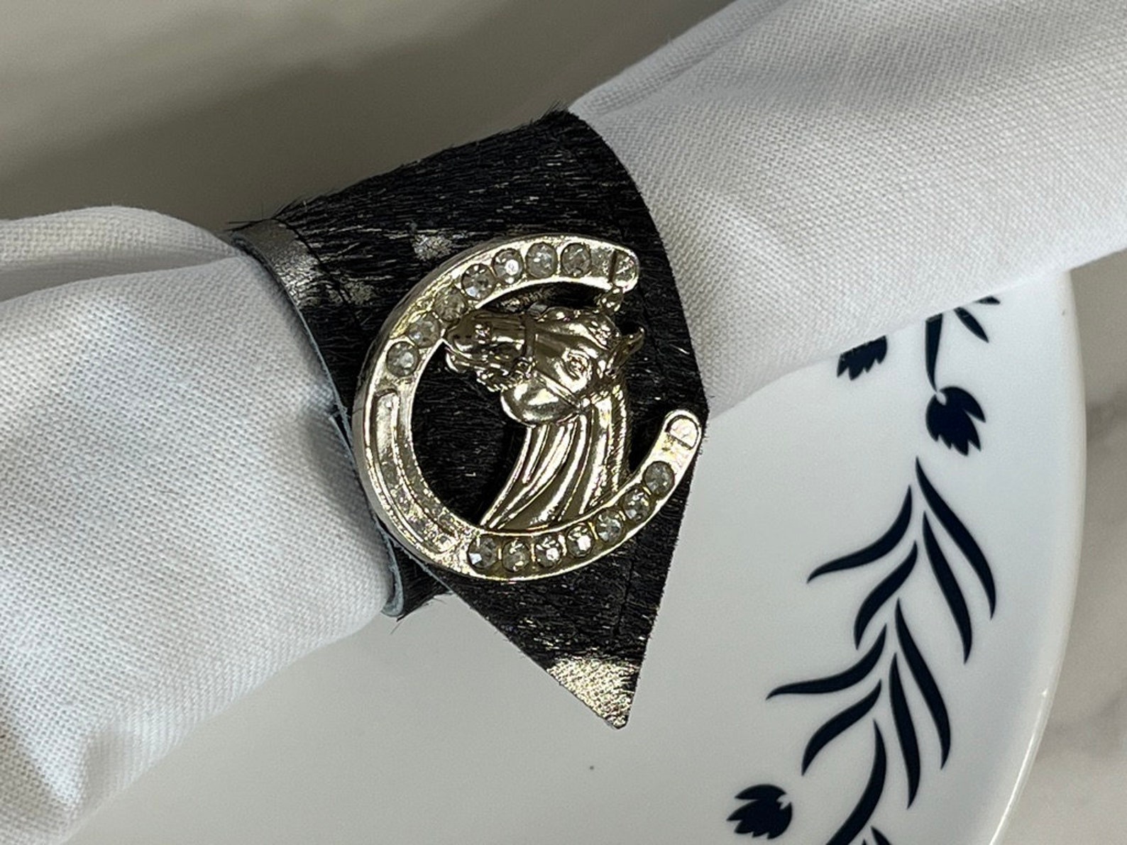Rodeo Champs Western Cowhide Napkin Rings - Etsy