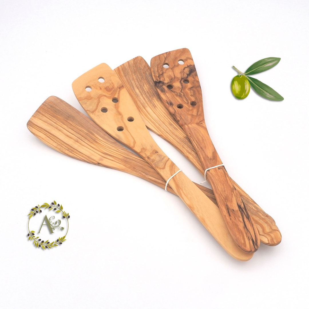 Spatule courbée en bois d'olivier, Spatule incurvée en bois d'olivier ...