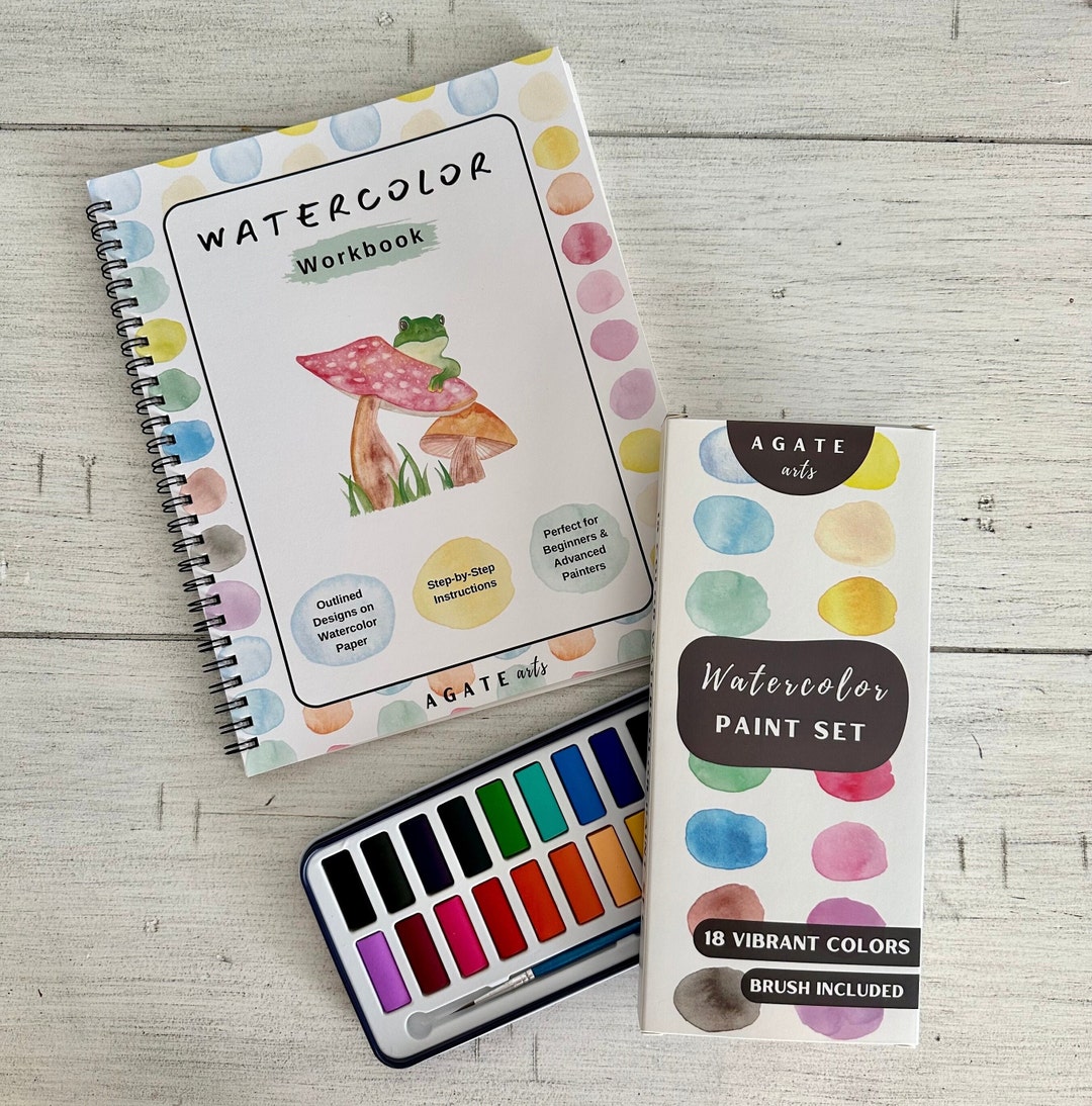 Watercolor Workbook, Adult Coloring Book, How To, Gift for Adults and ...