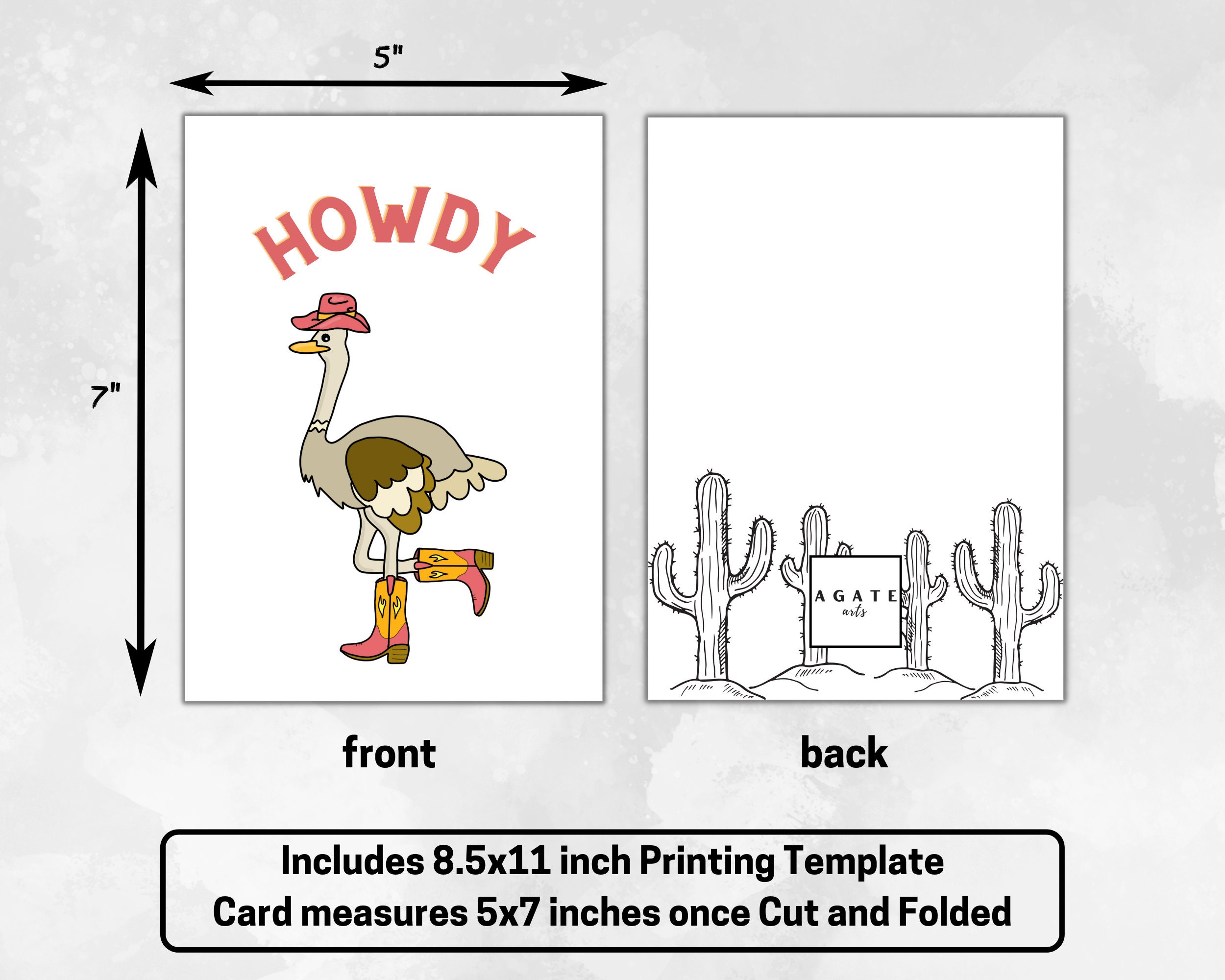 Printable Card, Any Occasion, Digital Card, Howdy Card, General ...