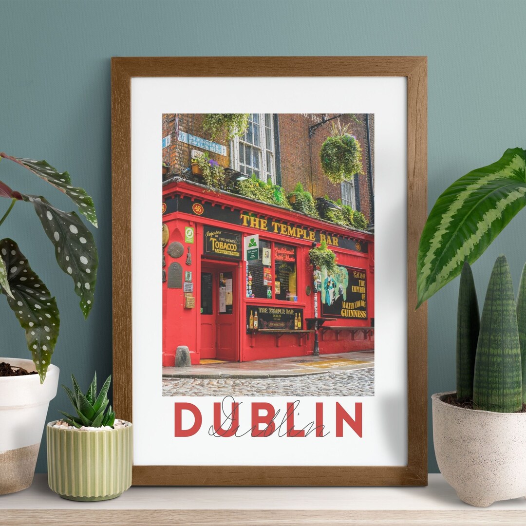 Temple Bar Dublin Poster, Printable Wall Art Ireland Travel Poster ...