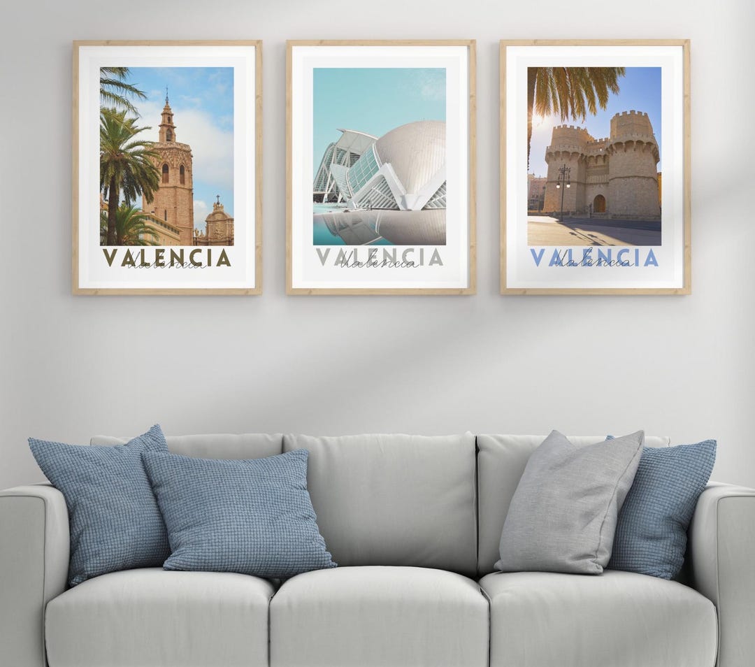 Set of 3 Posters of Valencia, Spain. Digital Posters to Download. Wall ...