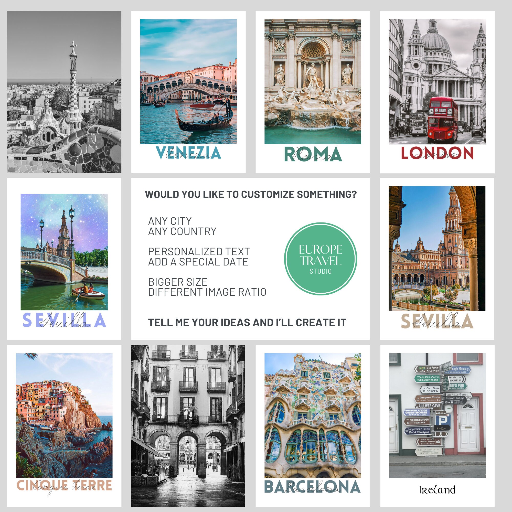 Spain Set of Travel Posters, Gallery Wall, Andalucia South Spain ...