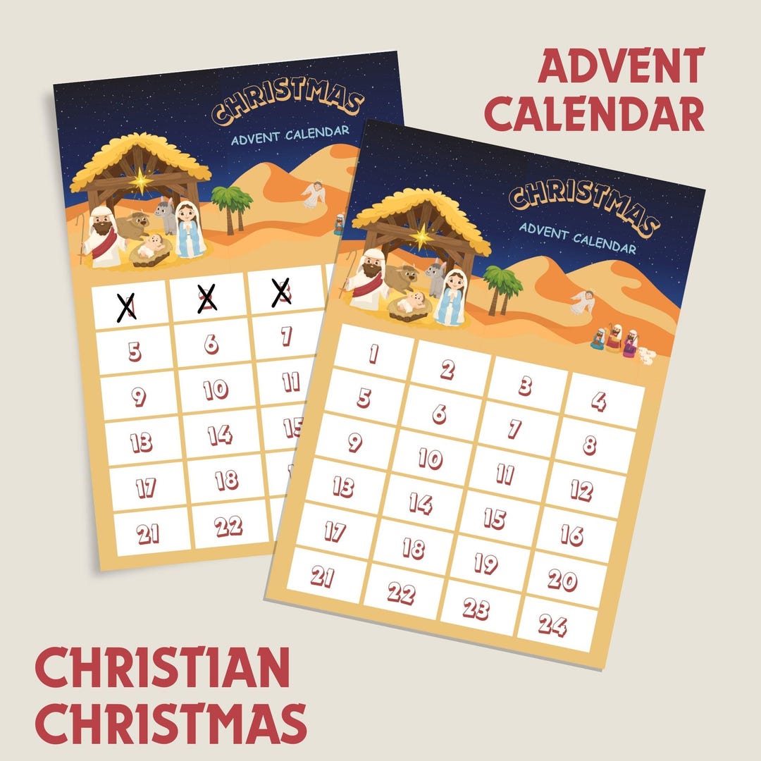 Nativity Advent Calendar for Kids Christian Advent Calendar Wall Decor ...