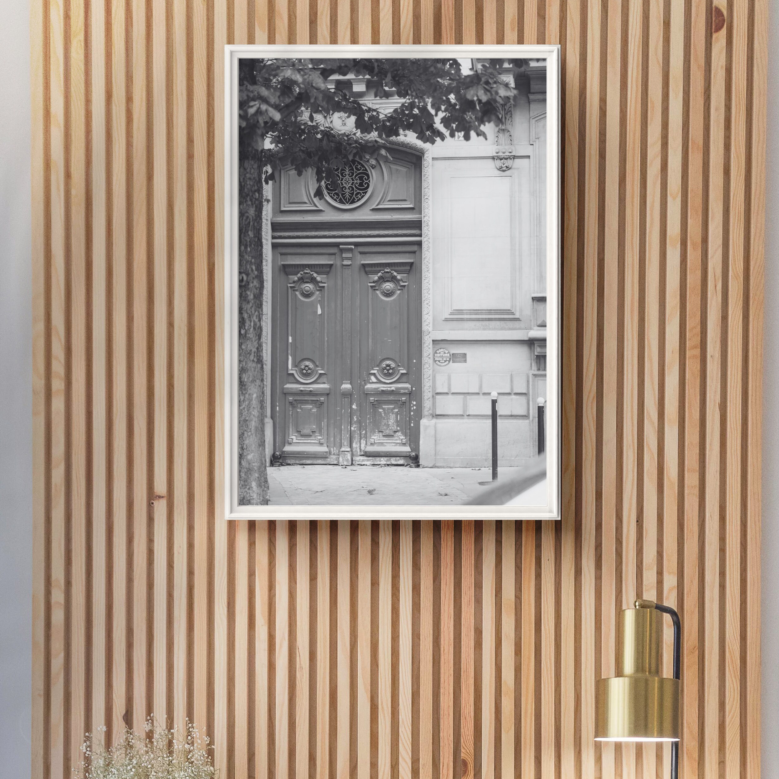 Paris Door Black & White Poster Printable Wall Art Paris Black - Etsy