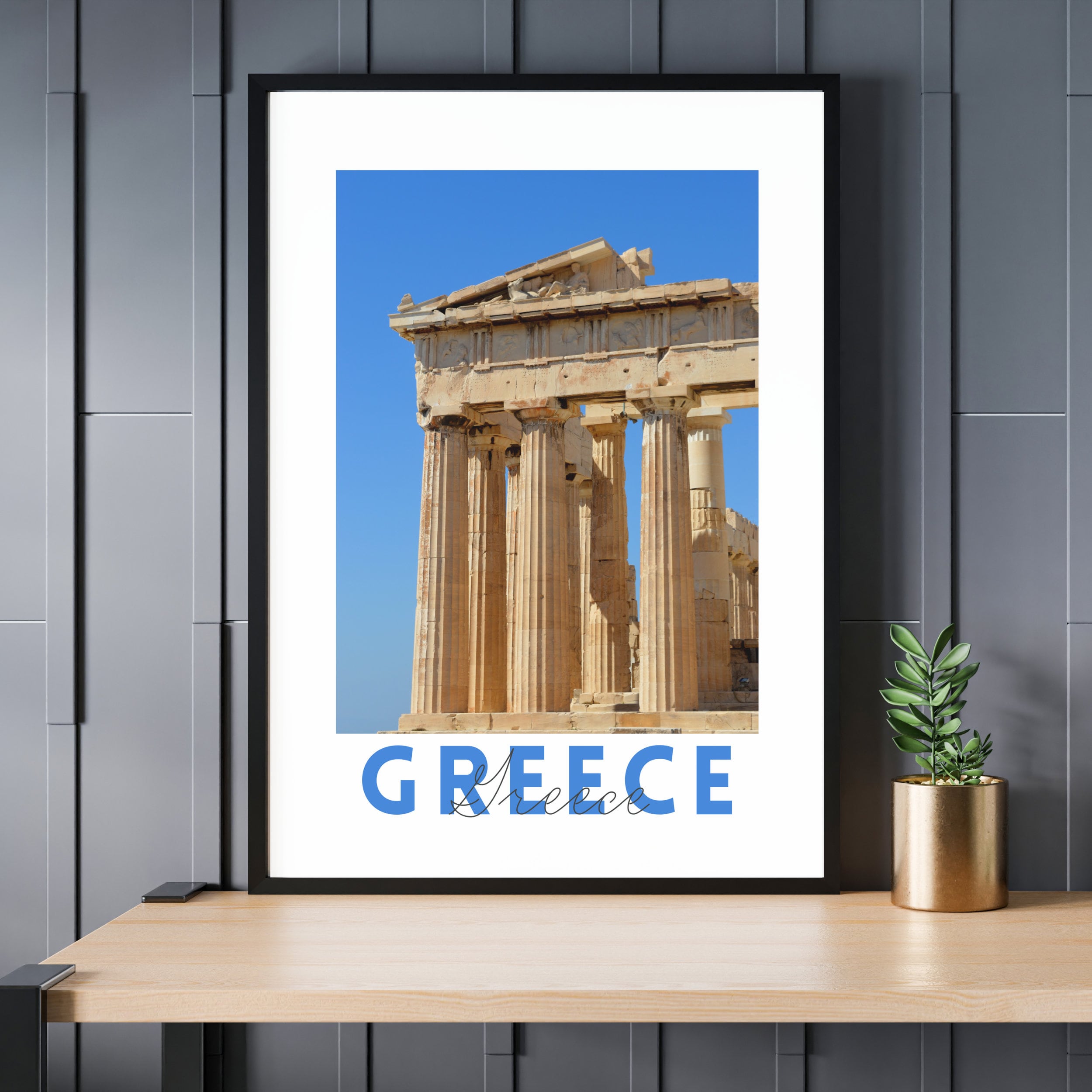 Greek Temple Poster, Printable Wall Art Parthenon of Athens Ancient ...
