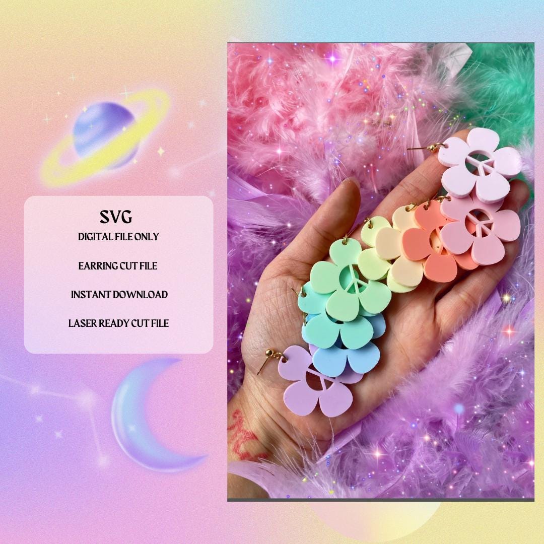 Peace Daisy Earring SVG Cut File | Laser Ready | Glowforge Ready ...