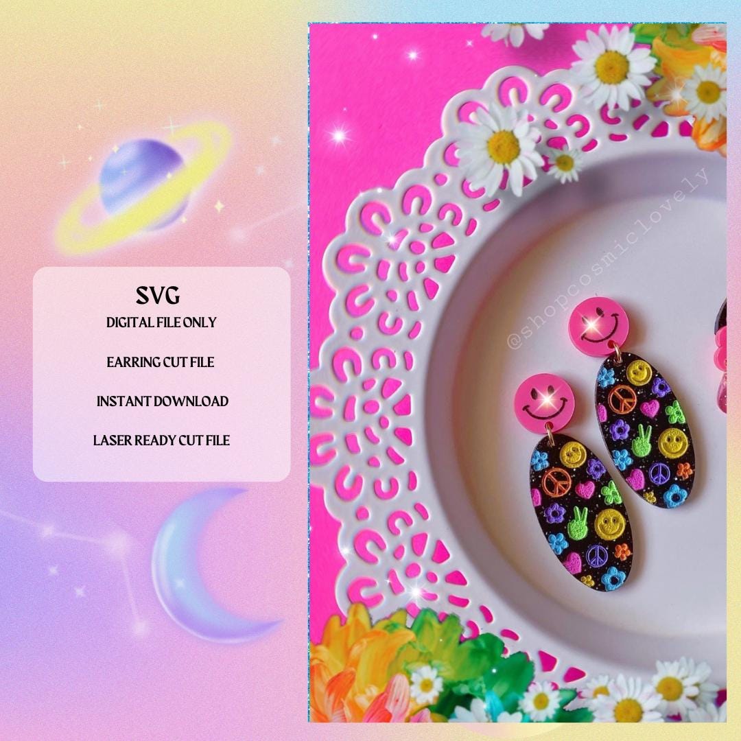 Groovy Baby Earring SVG Cut File | Laser Ready | Glowforge Ready ...