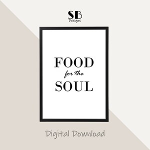 Soul Food Print, Digital Kitchen Print, Quote Printable, Kitchen ...