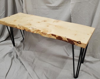 Spruce Live Edge Slab Table, Whitewashed - Etsy