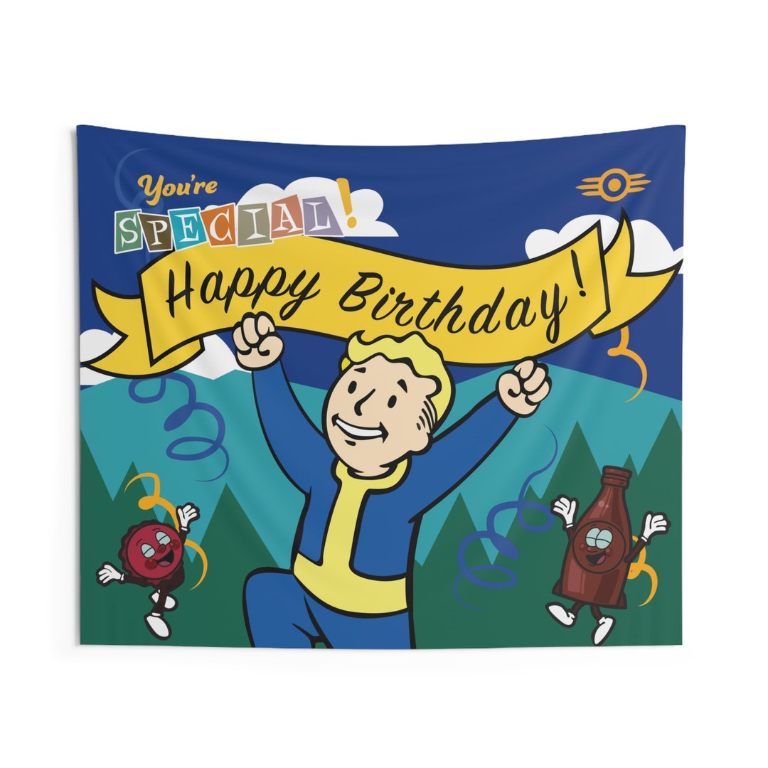 Fallout Happy Birthday Tapestry 60 X 50 Inches - Etsy
