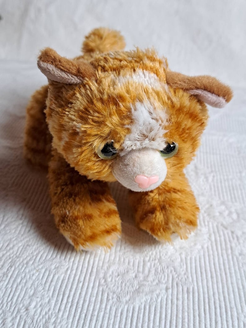 Aurora Orange Kitty Cat White Stipes Plush Stuffed Animal Toy - Etsy