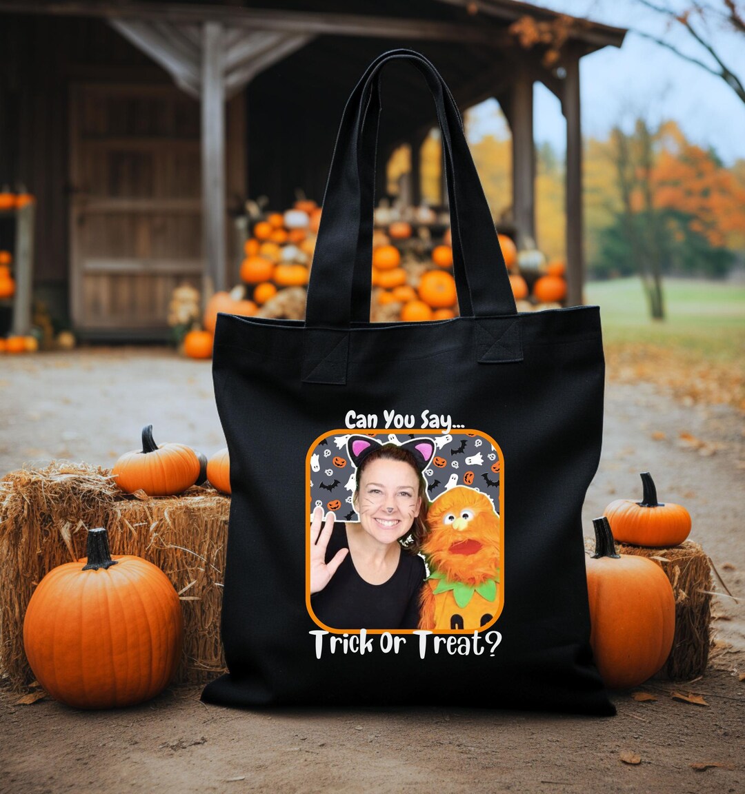 Ms. Rachel Personalized Halloween Tote Bag - 100% Cotton Canvas - Trick ...
