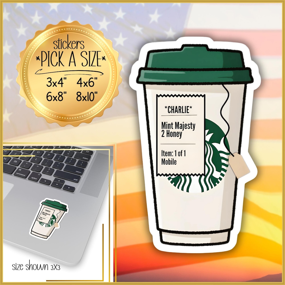 Charlie Kirk Mint Majesty Tea Sticker: Starbucks Inspired, Water ...