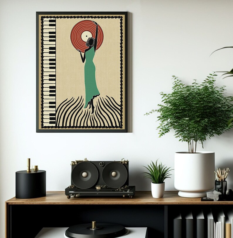 Vintage Jazz Poster Retro Wall Art Trendy Dorm Room Decor Living Room ...