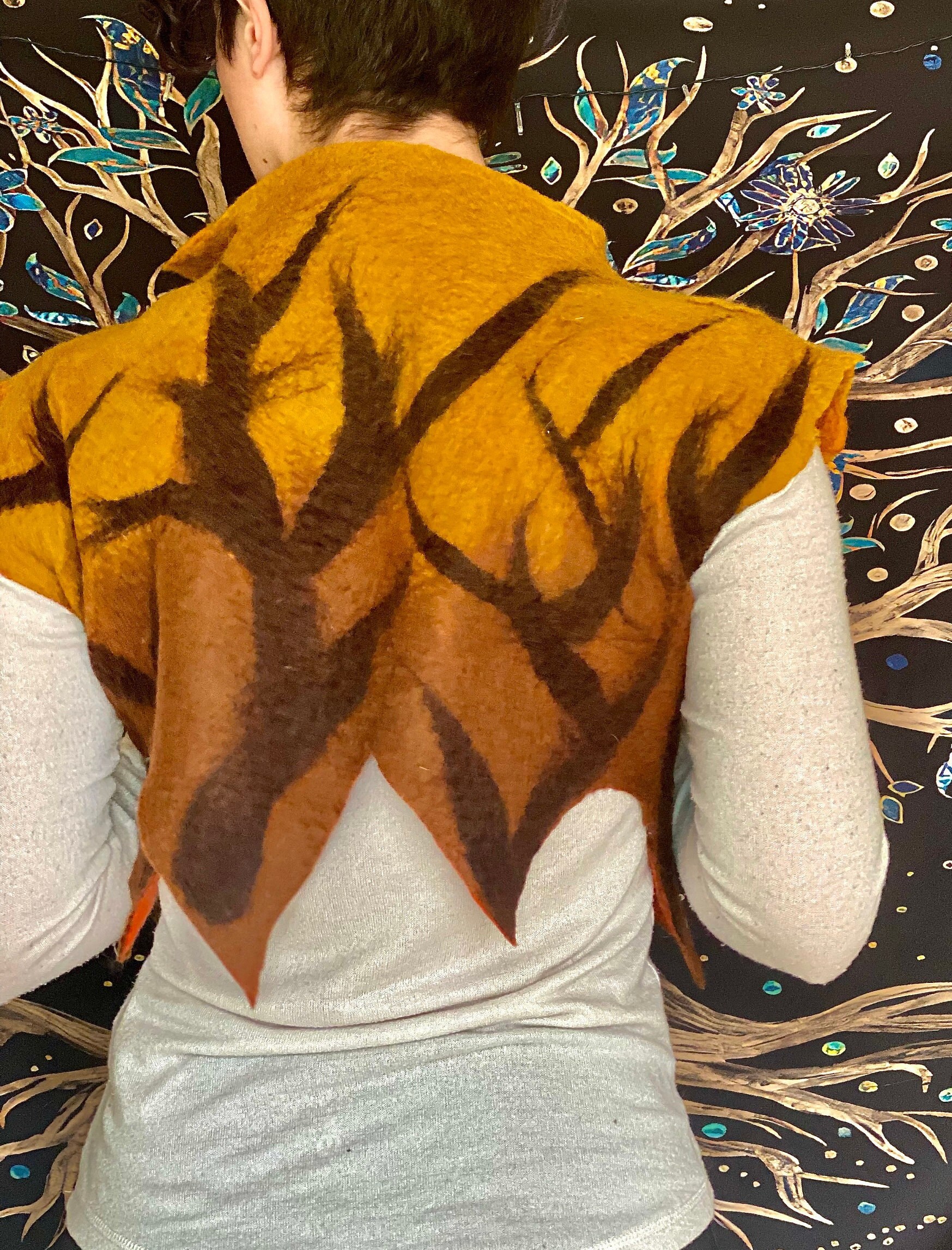 Elven Woodland Vest Sunset in the Barren Woods Wool Cropped - Etsy