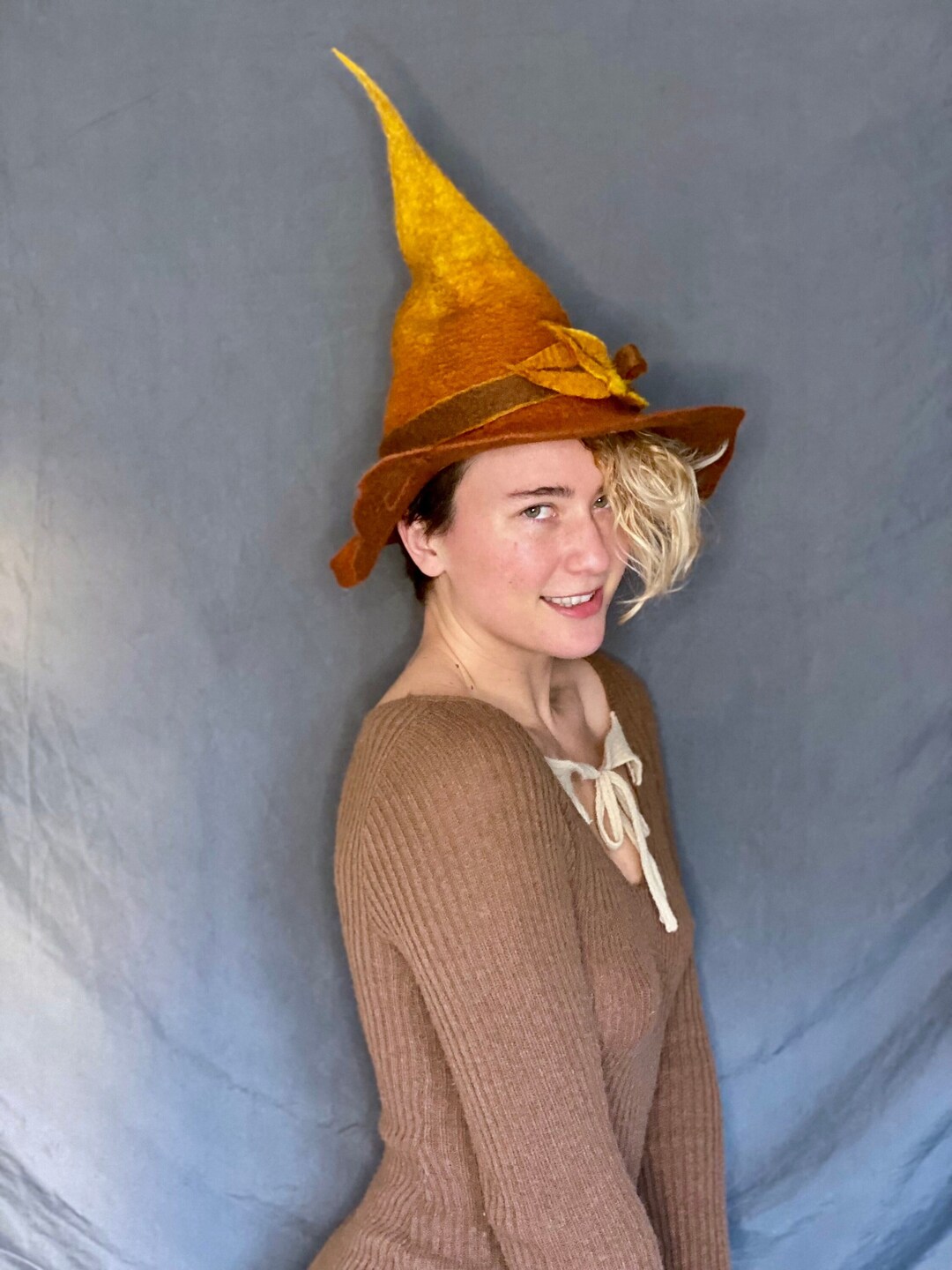 Fall Leaves Witch Hat, Wool Felted Witch Hat, Autumn Colors - Etsy
