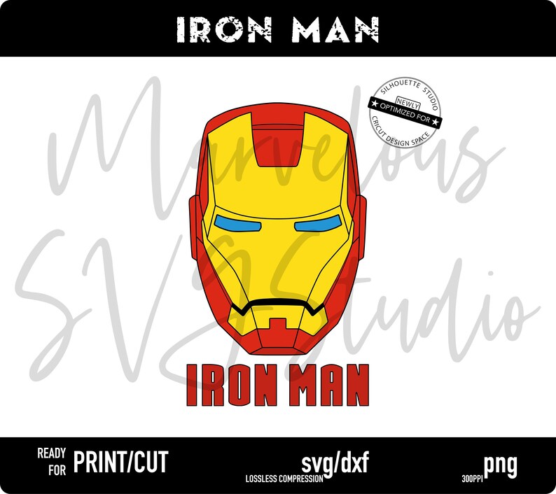 IRON MAN Tony Stark Marvel Avengers Superhero Mask Helmet Logo Print ...