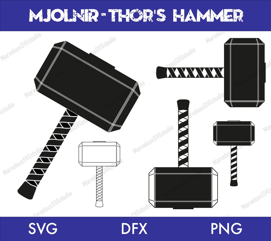 MJOLNIR Thor's HAMMER Logo Avengers Superhero Logo - Etsy