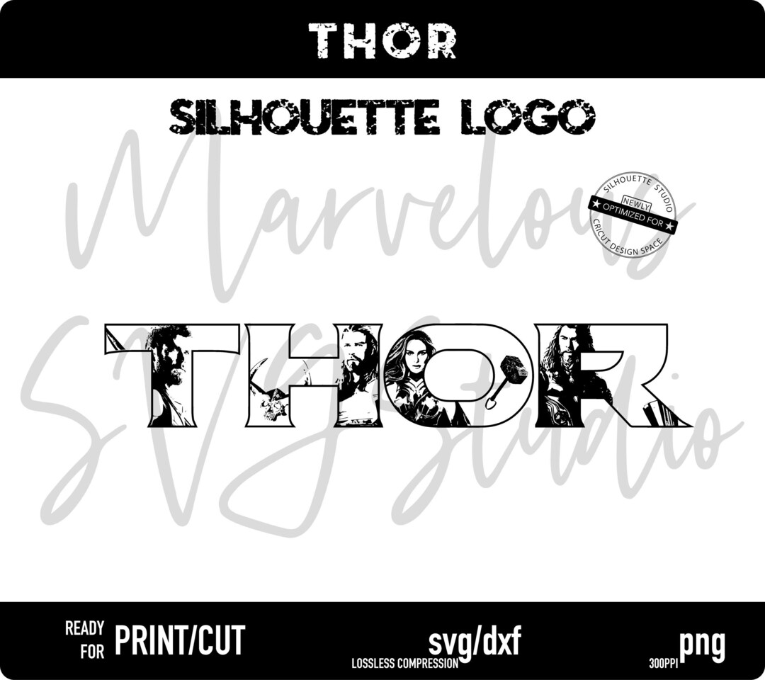 THOR SILHOUETTE LOGO Thor Odinson Jane Foster Marvel Avengers ...