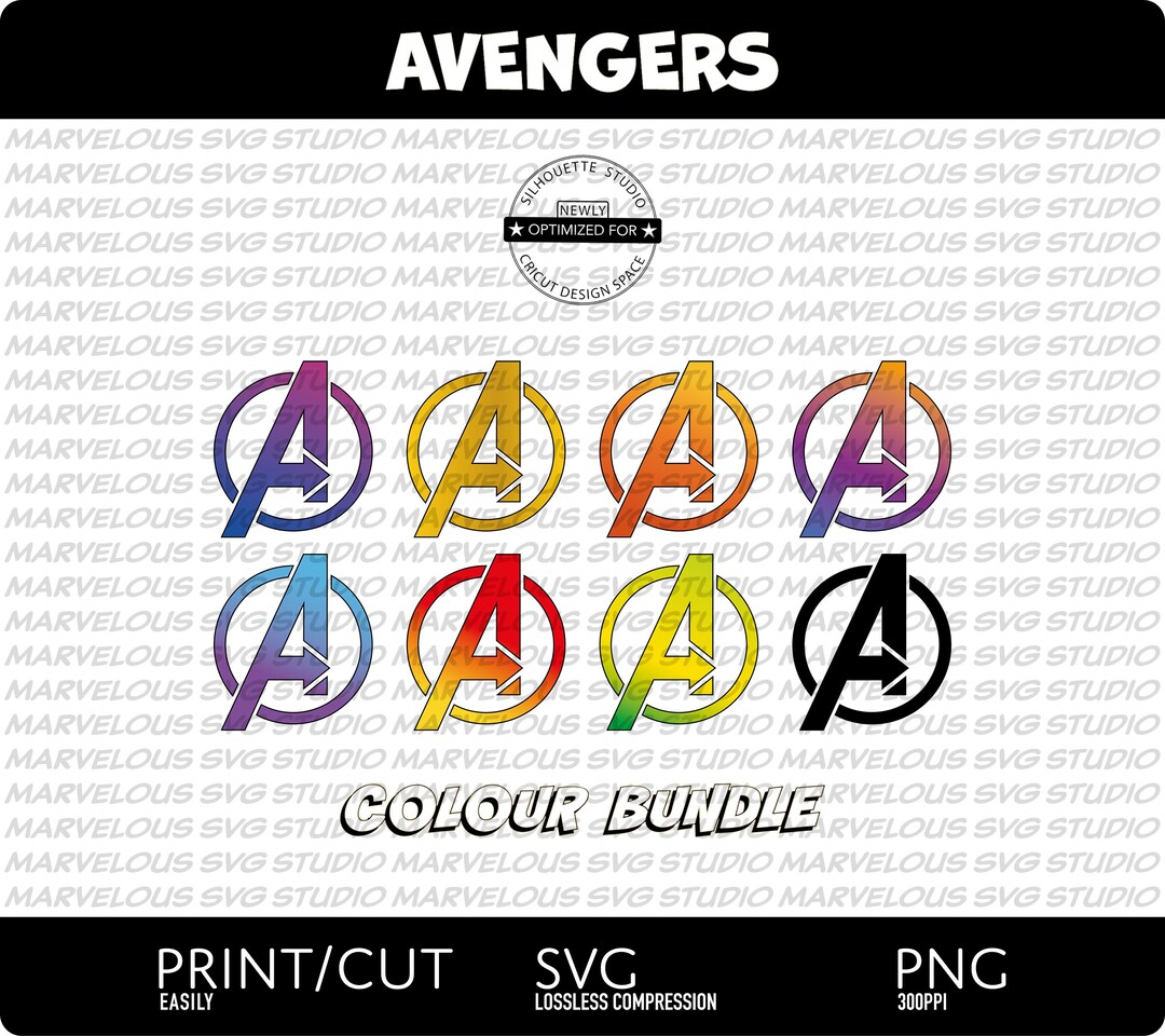 AVENGERS | Colour Bundle | Package | Logo | Symbol | Clipart | QUALITY ...