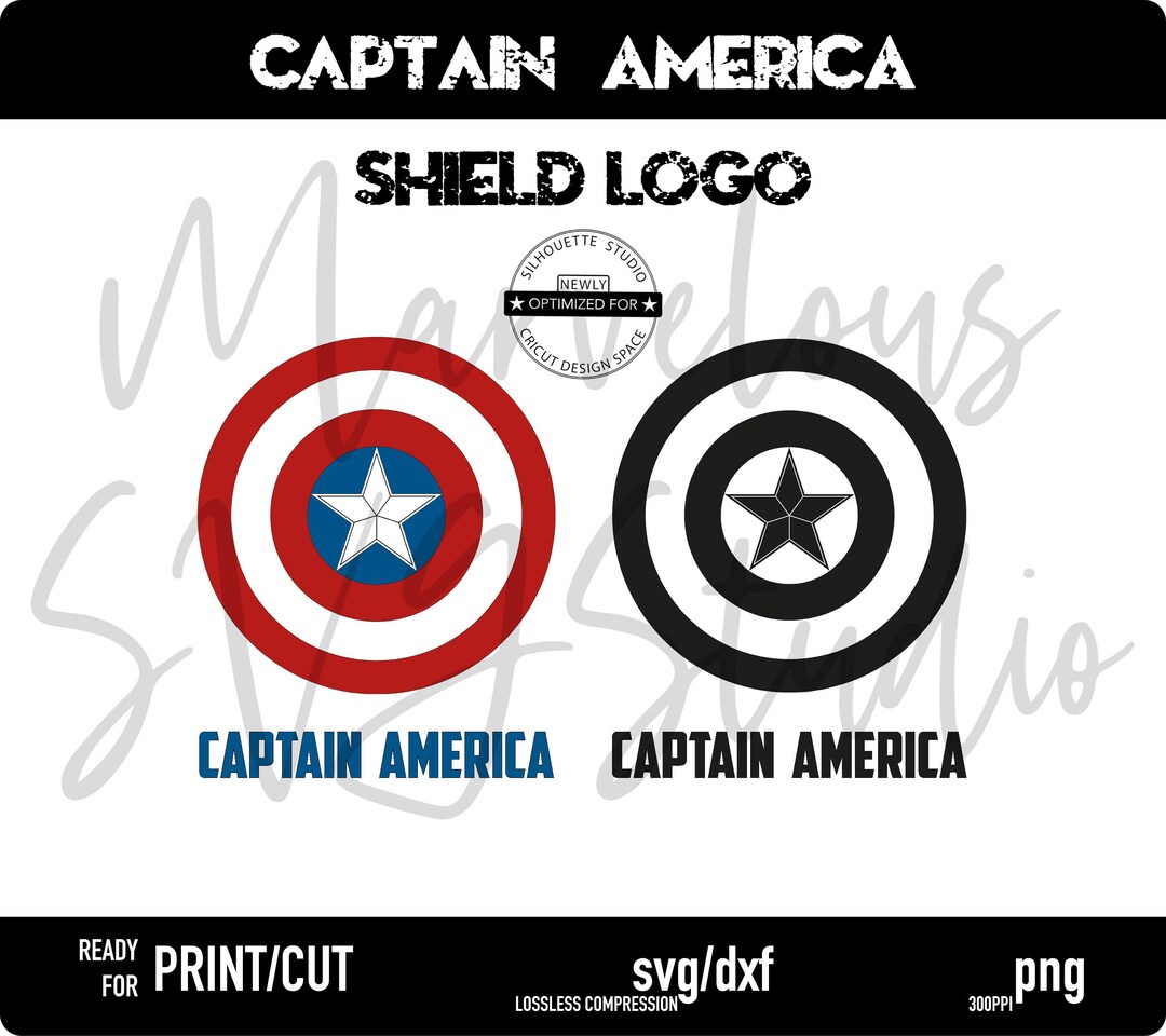 CAPTAIN AMERICA SHIELD Steve Rogers Marvel Avengers Superhero Logo Svg ...