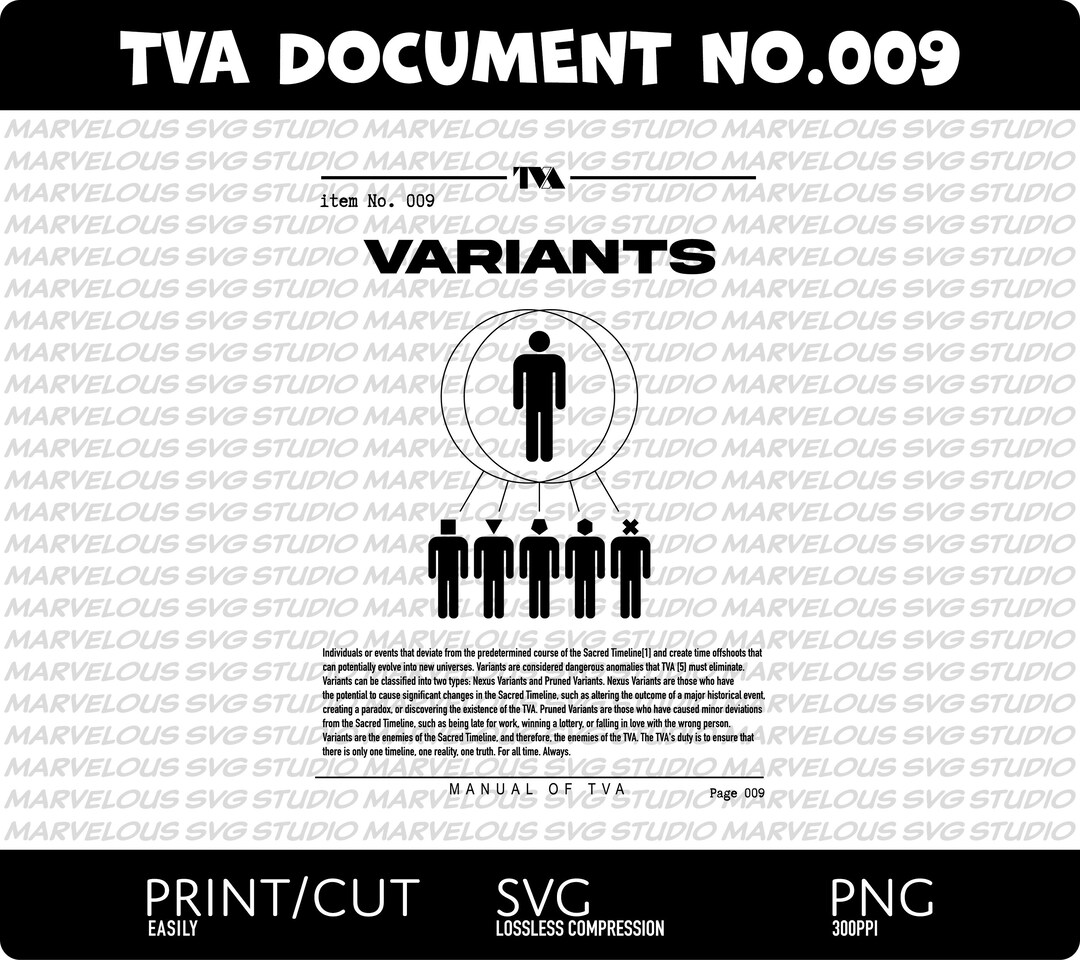 VARIANTS | TVA DOCUMENT | Time Variance Authority | Manual | Pictogram ...