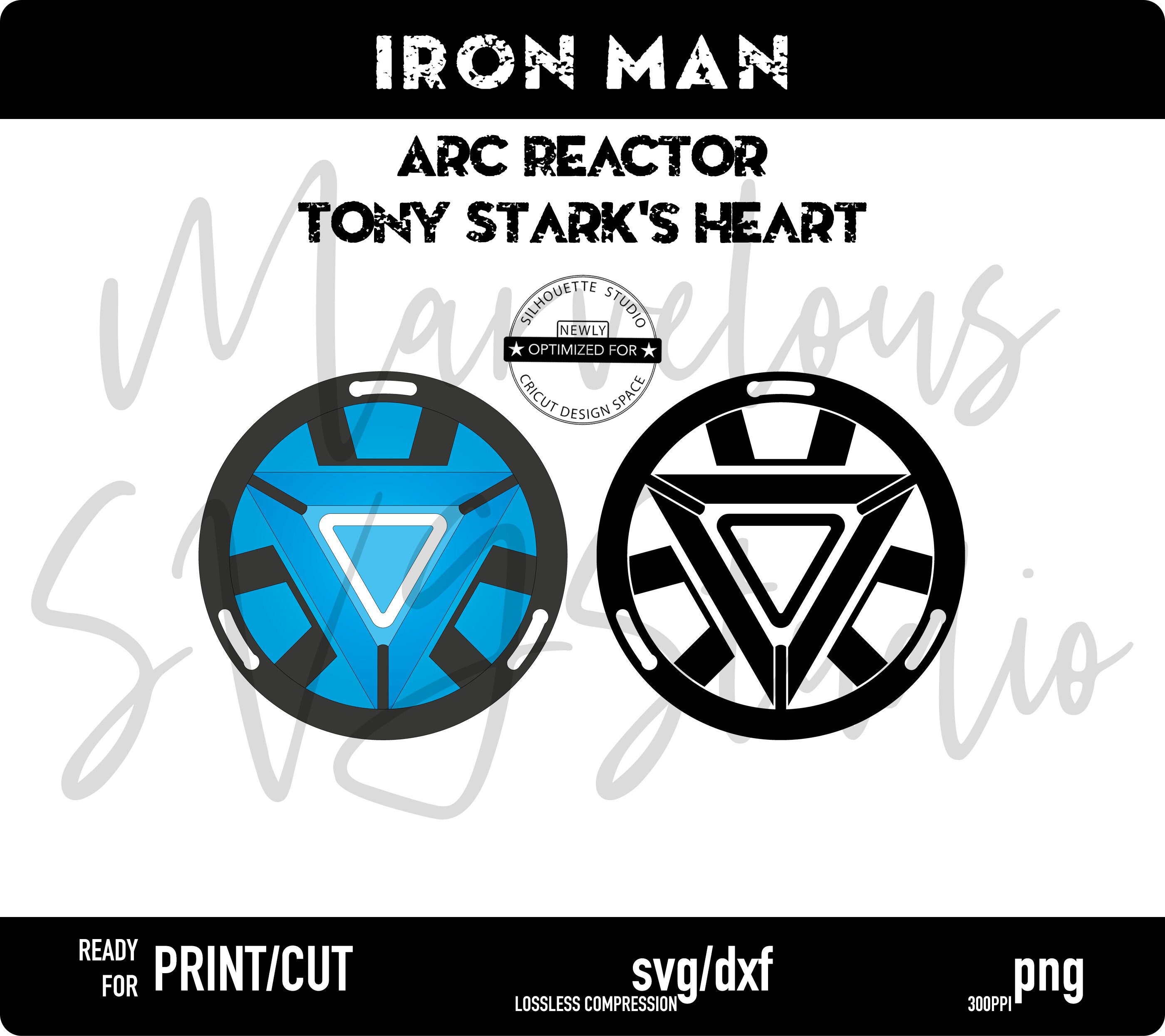 ARC REACTOR Iron Man Tony Stark Heart Marvel Avengers Superhero Logo ...